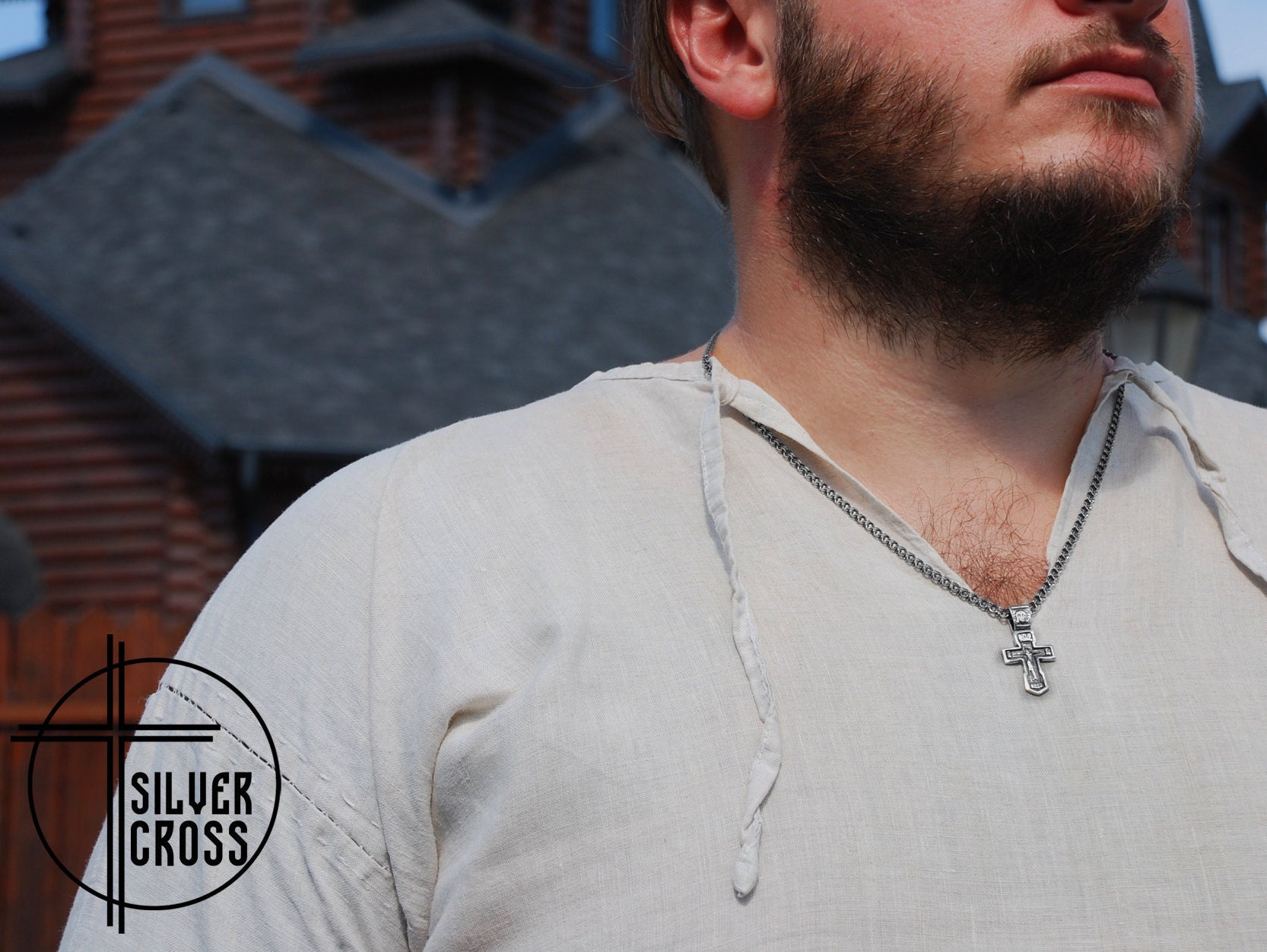 Russian Orthodox Cross Pendant Chain Necklace With Jesus | Etsy