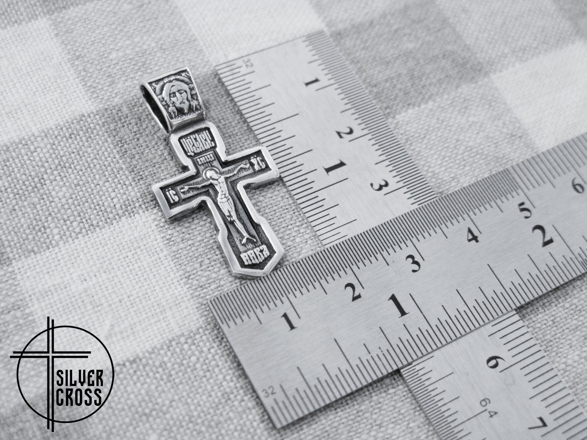 Russian Orthodox Cross Pendant Chain Necklace With Jesus | Etsy