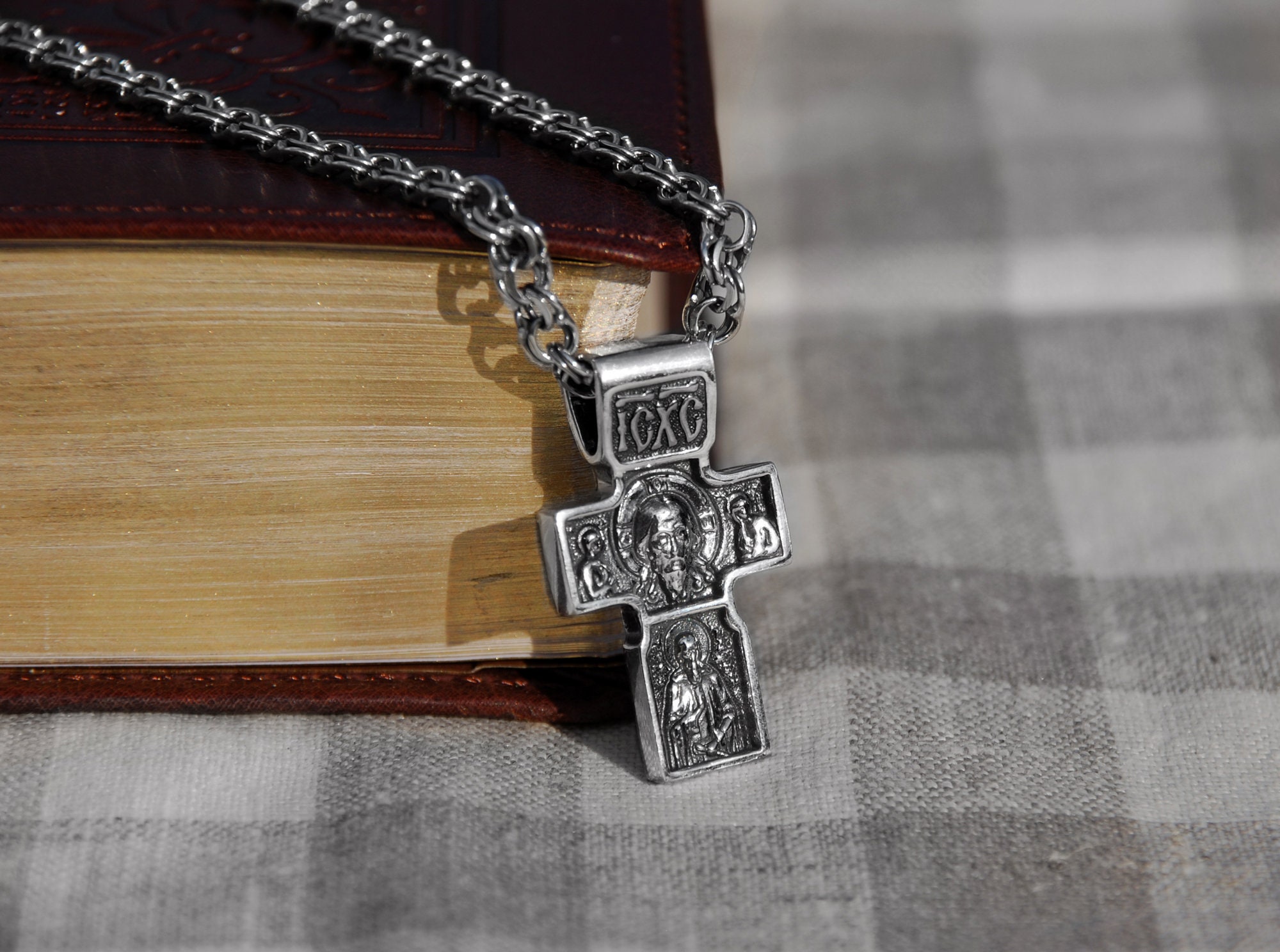 St Michael the Archangel Orthodox Cross Pendant Necklace Men - Saint ...