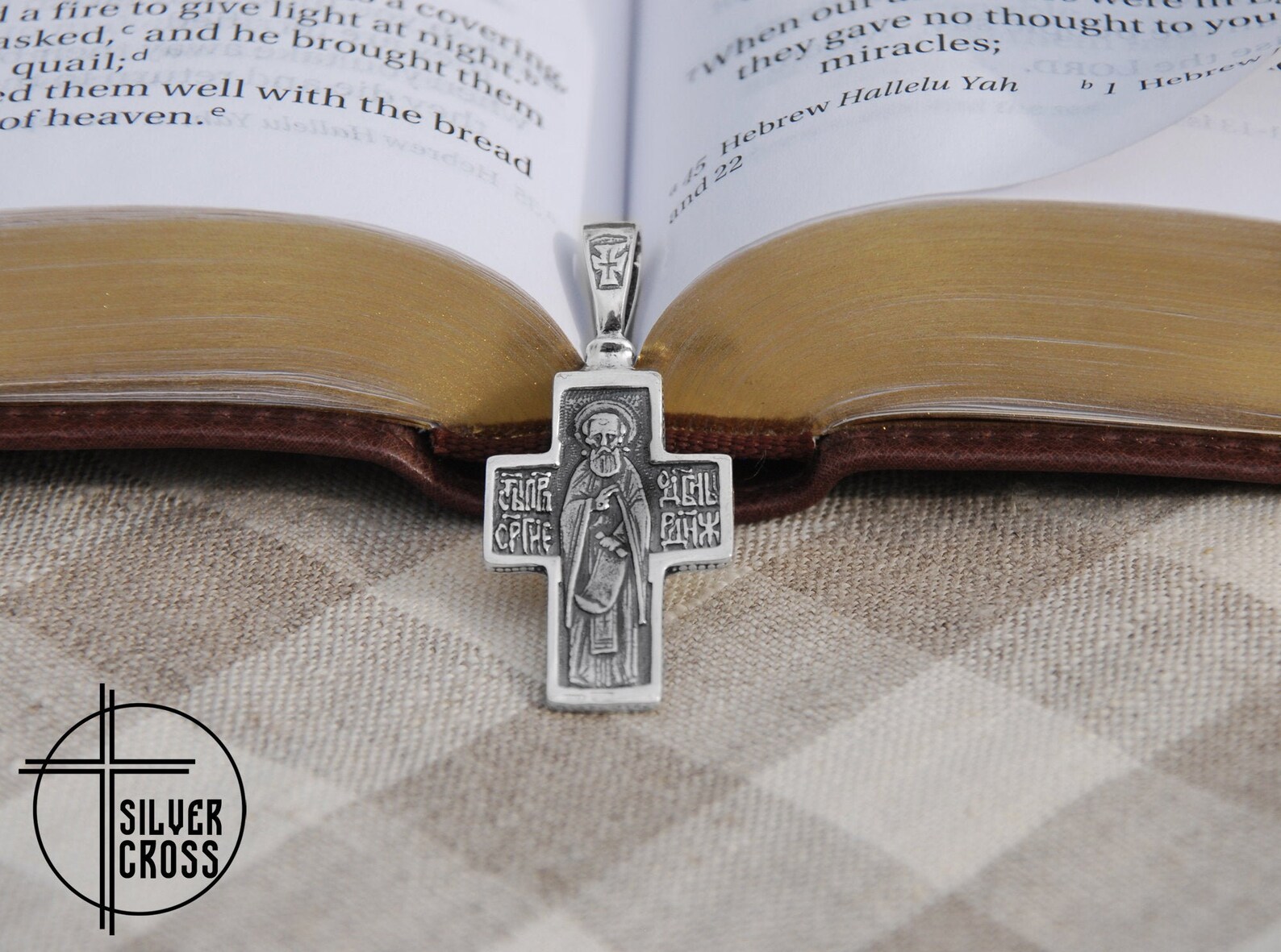 Silver Greek Jesus Crucifix Cross Necklace Men Pendant Greek | Etsy