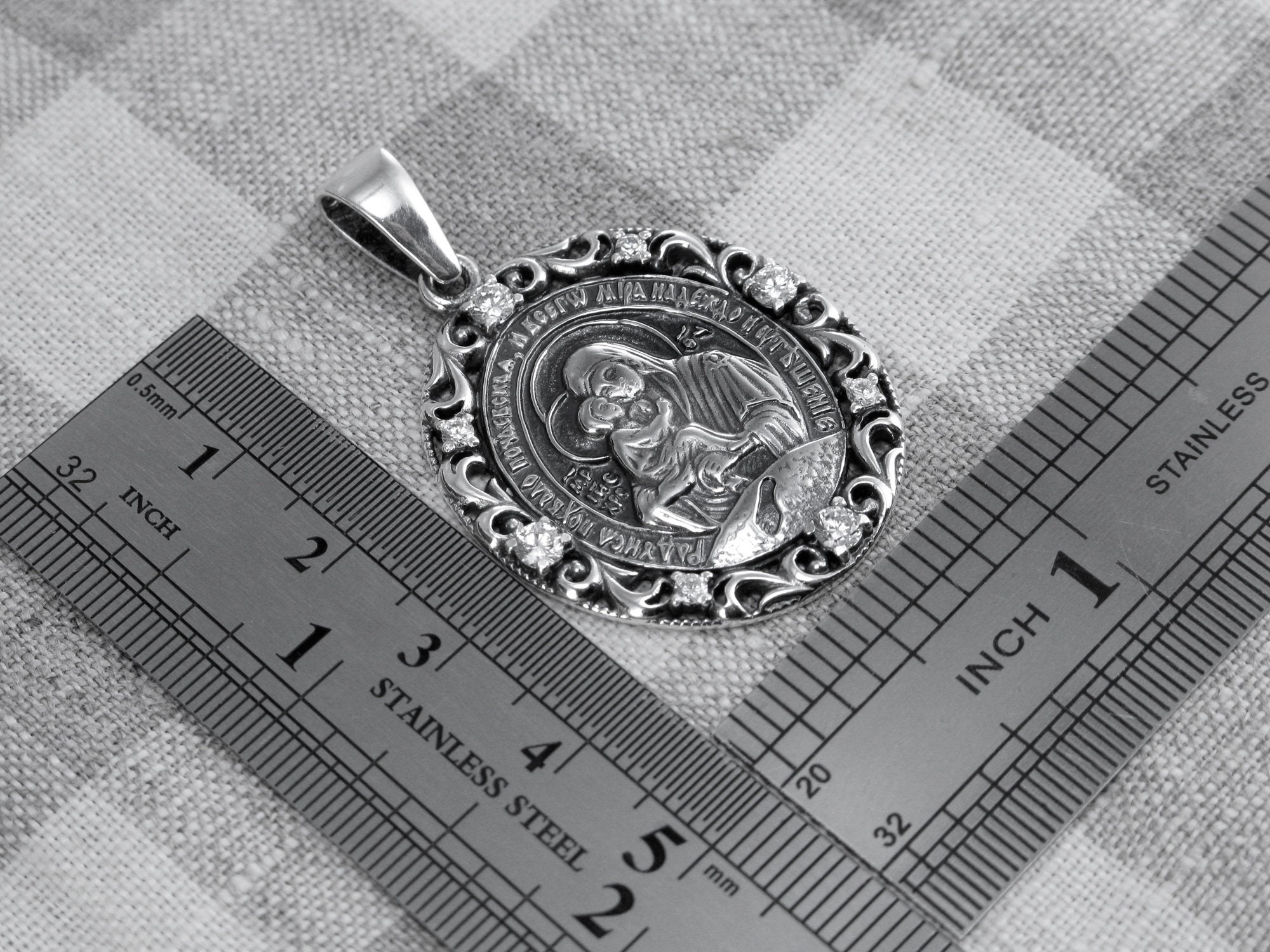 Orthodox Icon Pendant Necklace Saint Virgin Mary and Jesus | Etsy