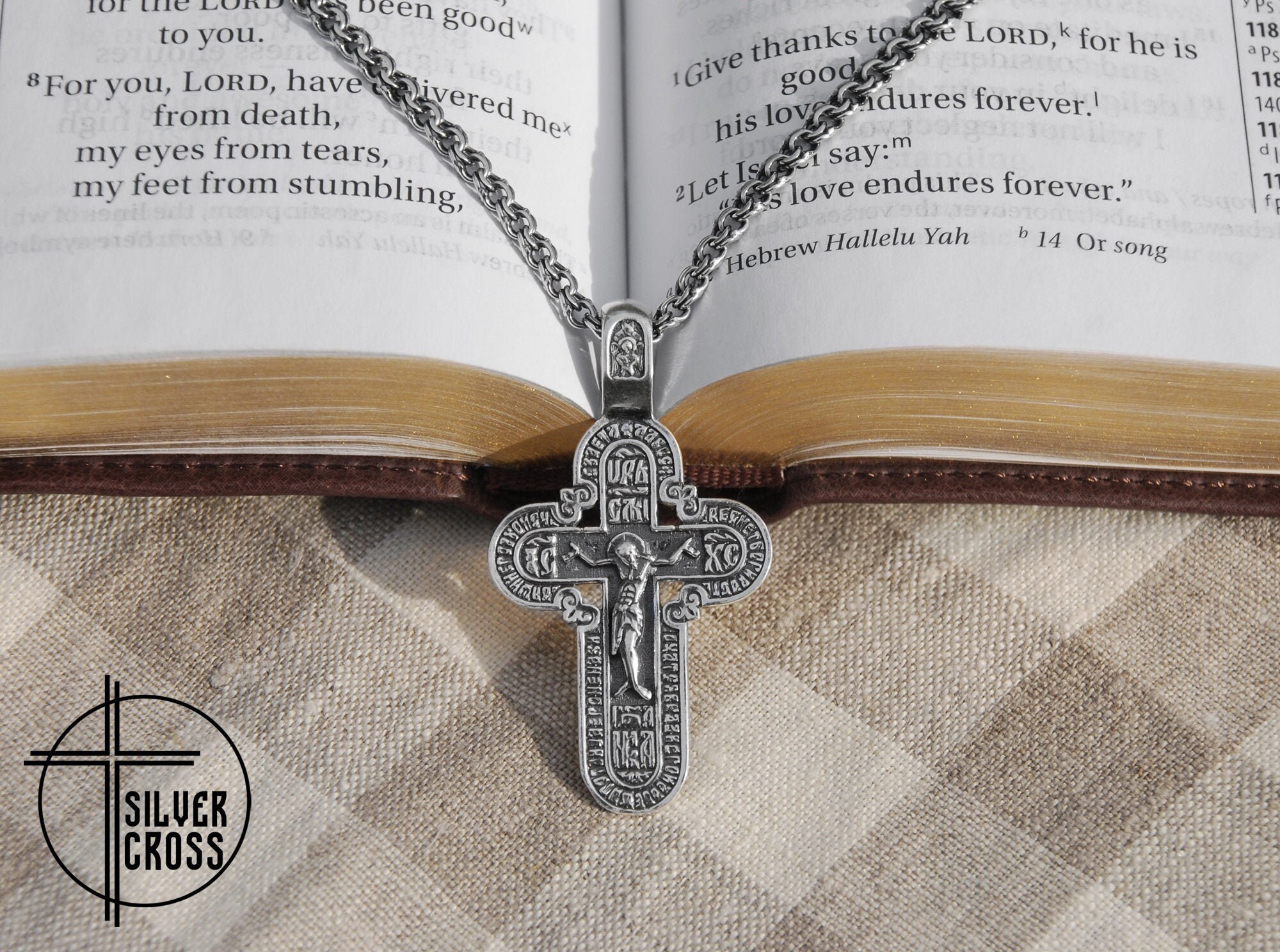 Mens Silver Orthodox Greek Cross Necklace Pendant Large | Etsy