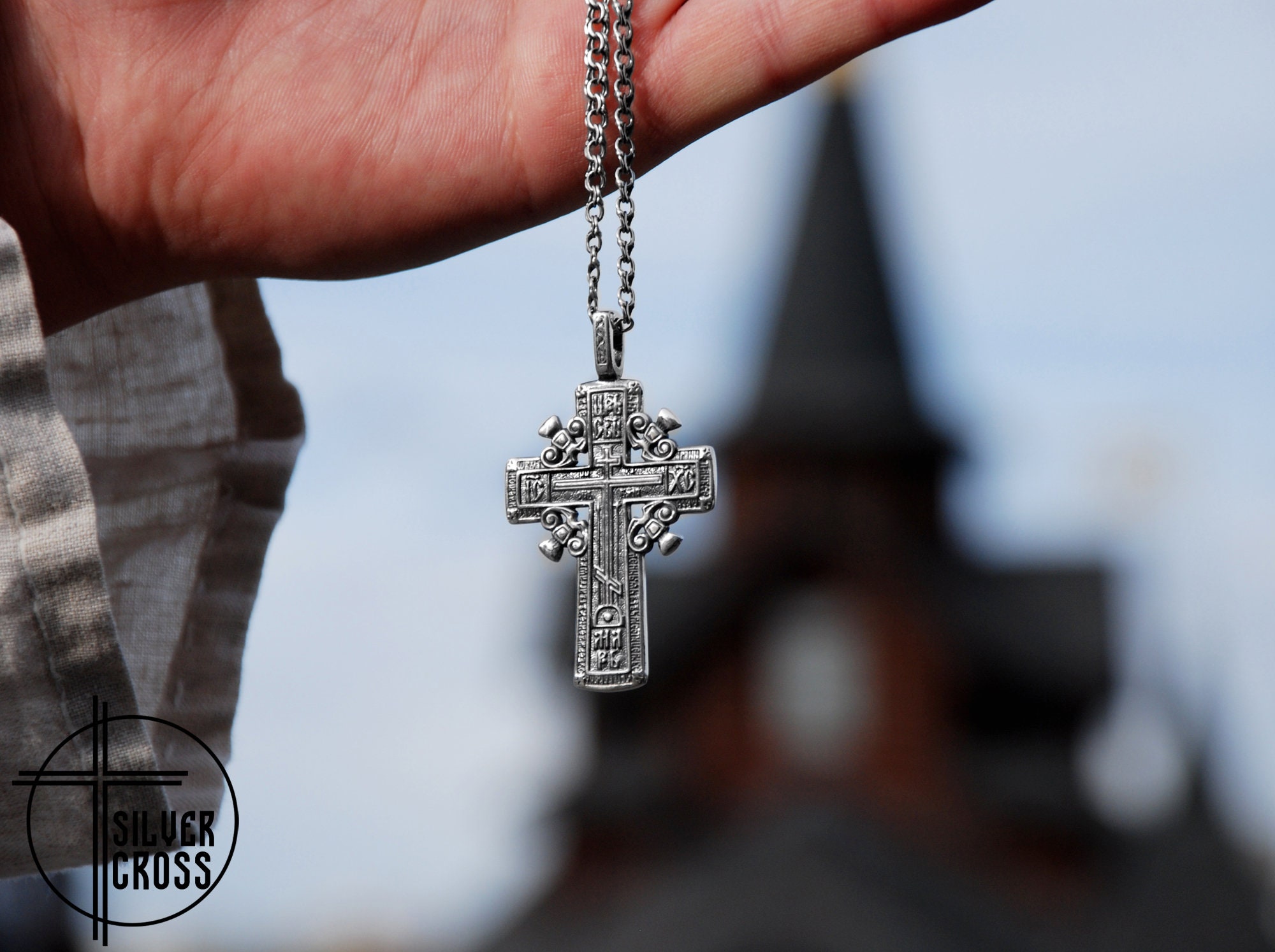 Greek Orthodox Large Silver Mens Cross Necklace Men Silver - Etsy Australia