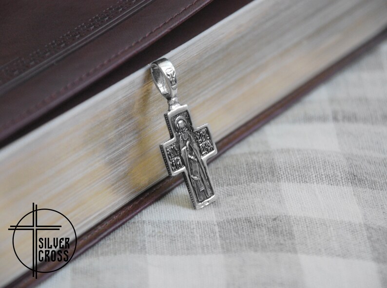 Silver Greek Jesus Crucifix Cross Necklace Men Pendant Greek | Etsy