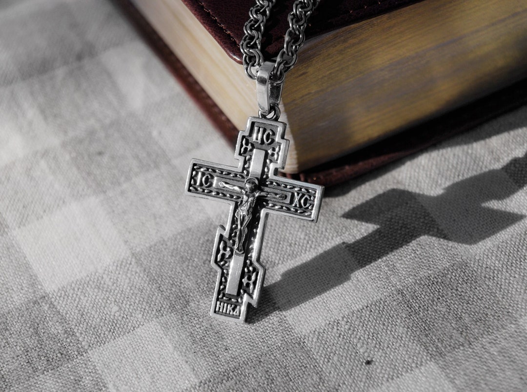 Large Eastern Europe Pectoral Orthodox Eight Pointed Mans Crucifix ...