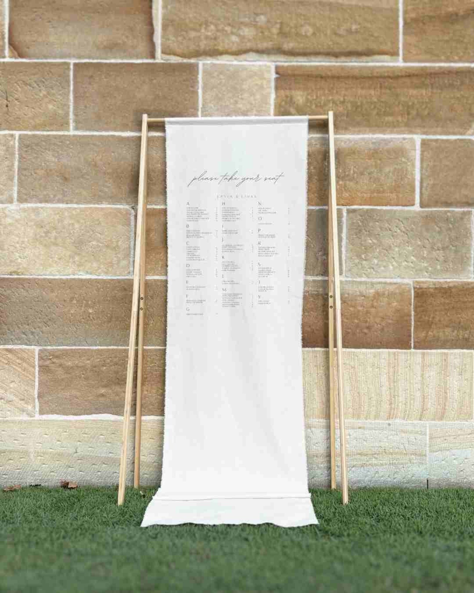 Cloth Wedding Seating Chart Fabric Banner Elegant Stunnin Rustic ...
