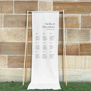 Personalised Wedding Seating Chart Fabric Banner Elegant Raw Rustic ...