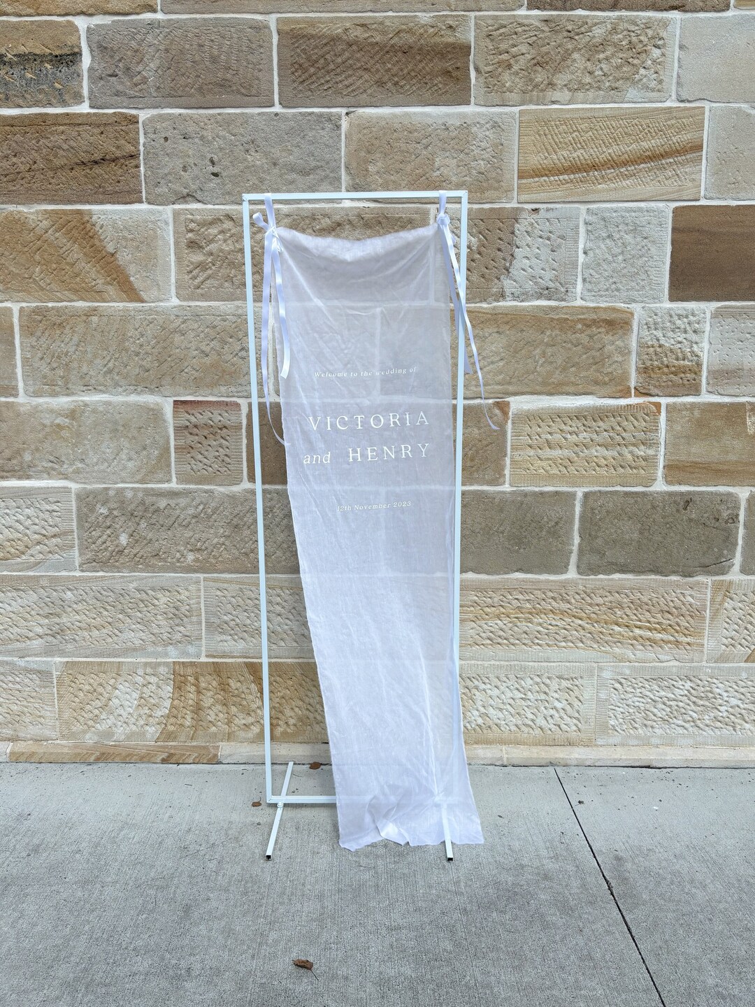 Sheer Wedding Welcome Banner Sign - Sheer Delicate Elegant Romantic ...