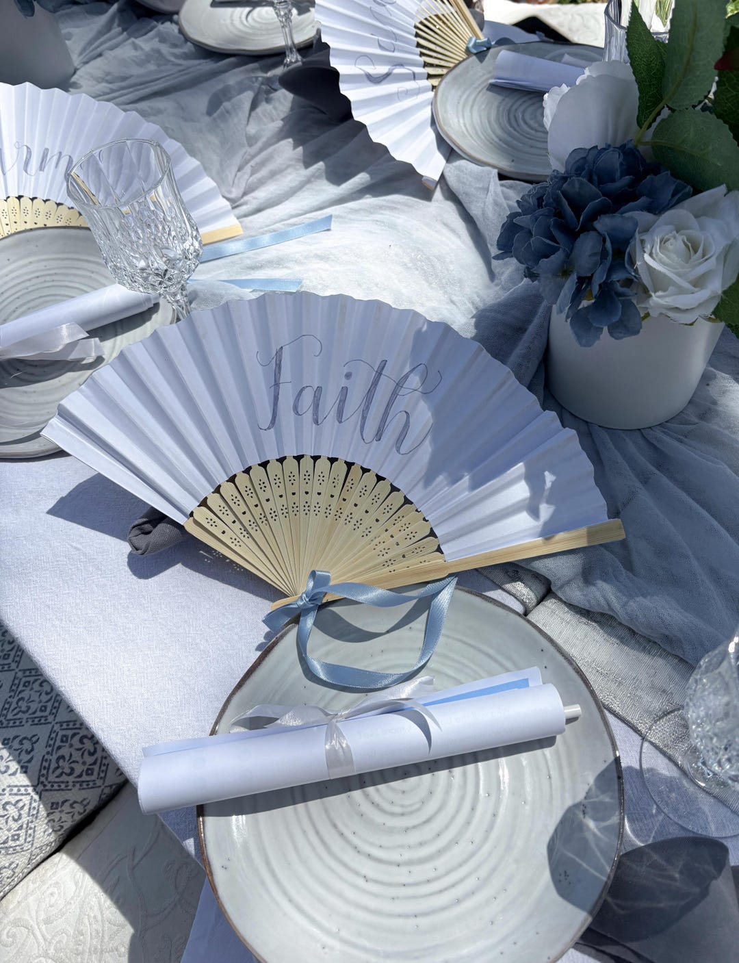Personalised Paper Fans - Custom Calligraphy Handwritten Fans Bamboo ...