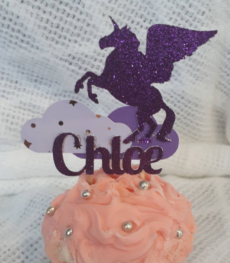Personalized Cake Toppers and Cupcake Toppers Flying Unicorn | Etsy