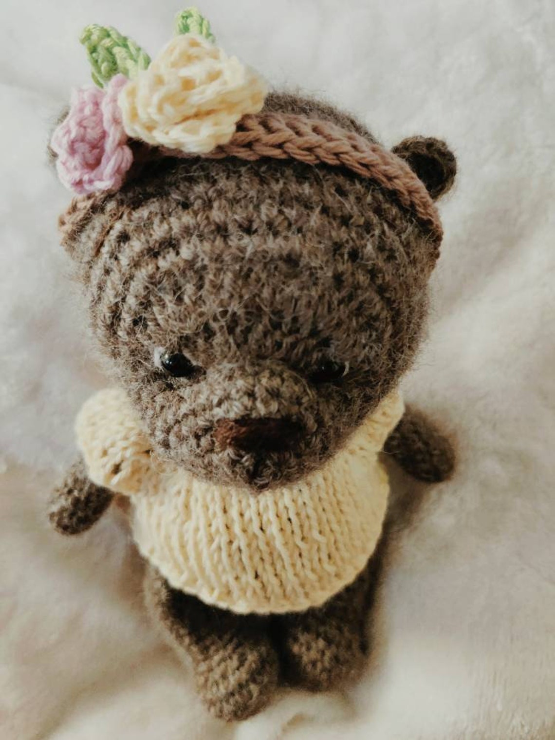 Wool Teddy Bear Handmade Crochet Plushie Made to Order Customised Name ...