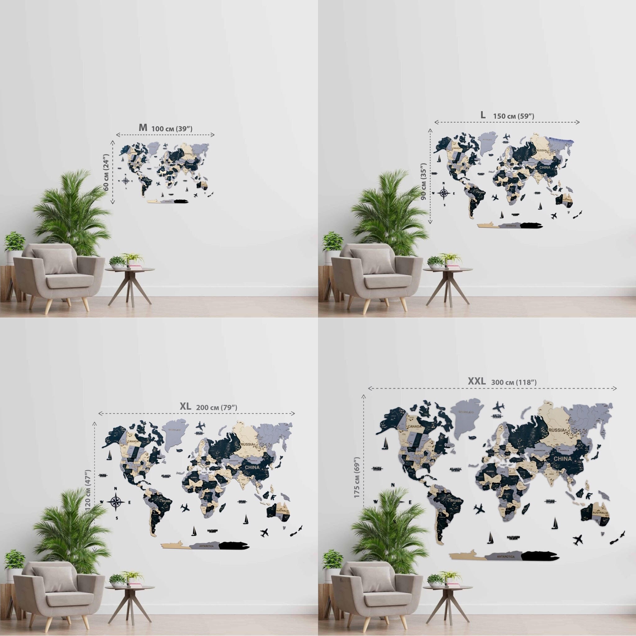 Wooden World Map | Etsy