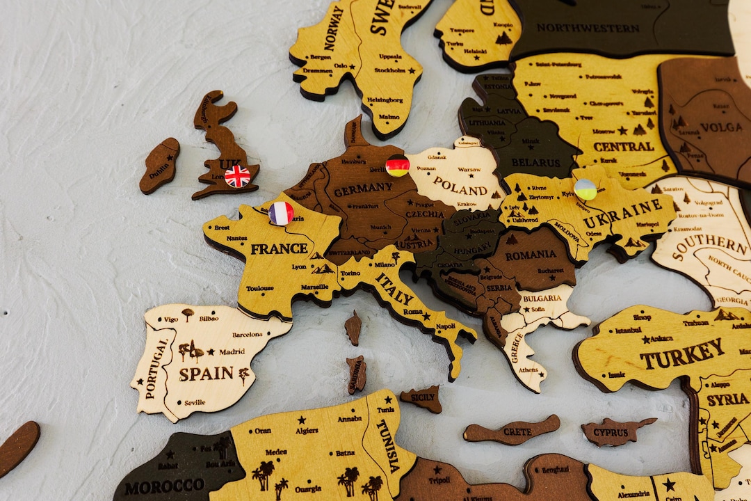 3D Wood Map, Push Pin Map, Travel Map, Office Decor, Black Friday, 5th ...