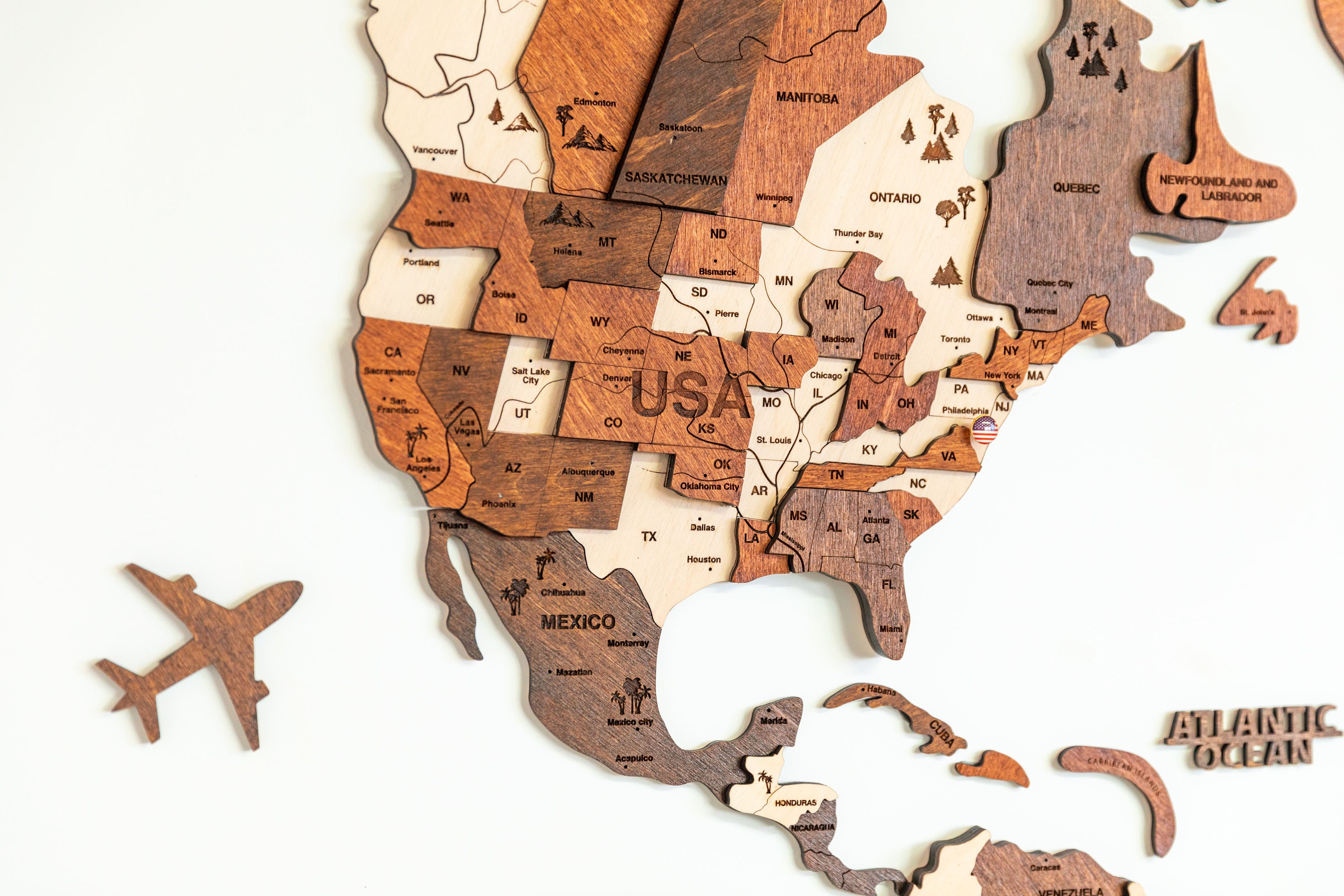 3D World Map Wall Decor 5th Anniversary Gift Map of the World | Etsy