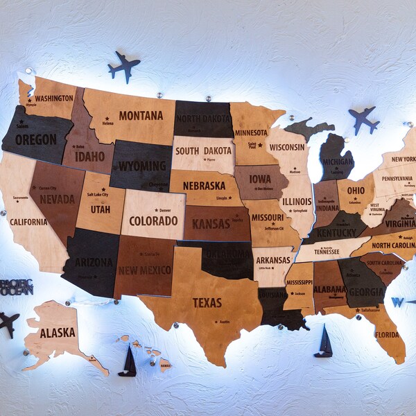 Big Map Wall Decor - Etsy