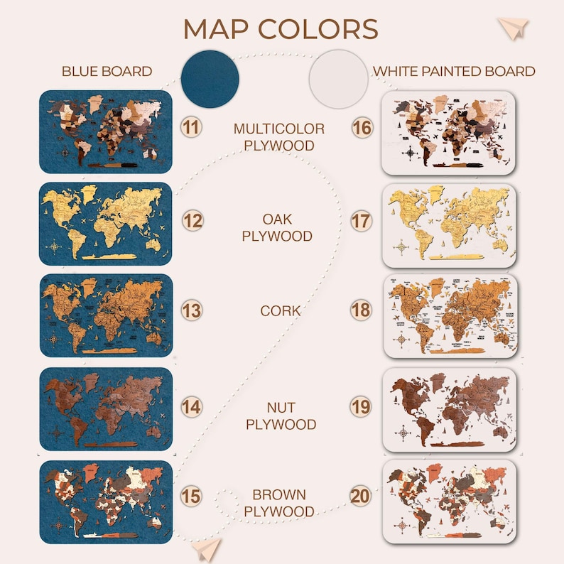 3D Wooden World Map: Push Pin Travel Planner, LED Option - Etsy