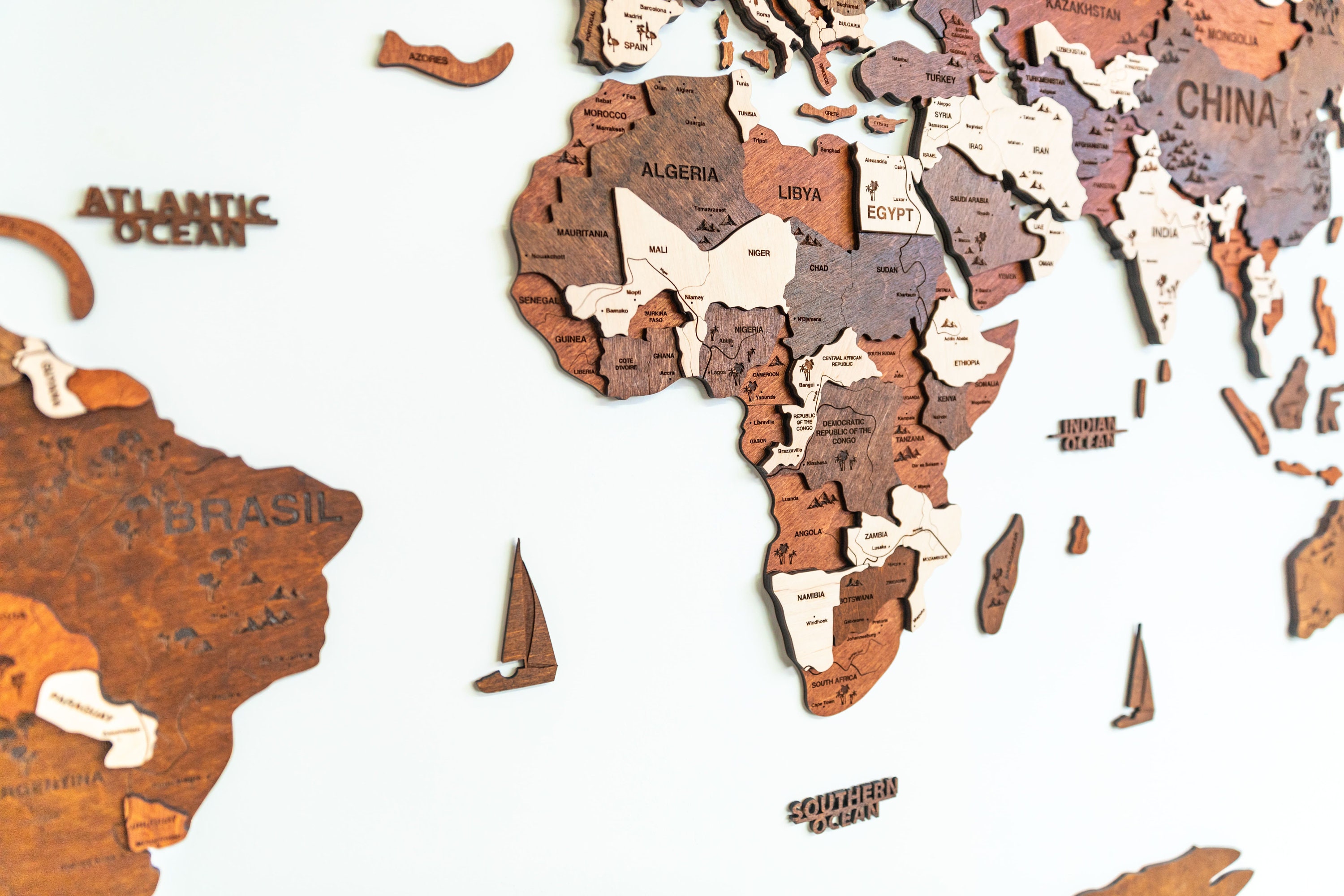 Wooden World Map | Etsy