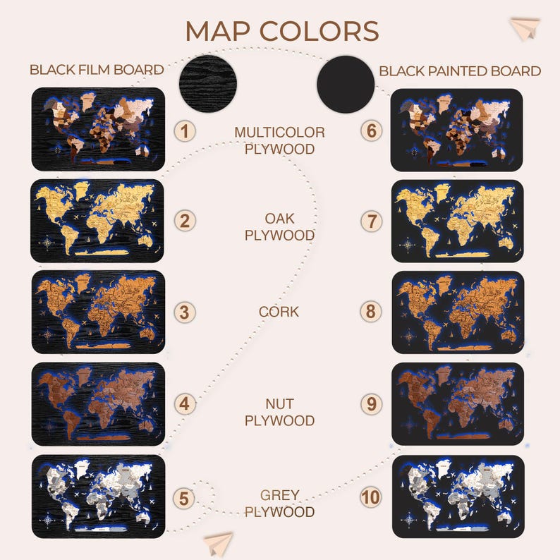 Customizable Wooden World Map | Push Pin Travel Tracker, Anniversary ...