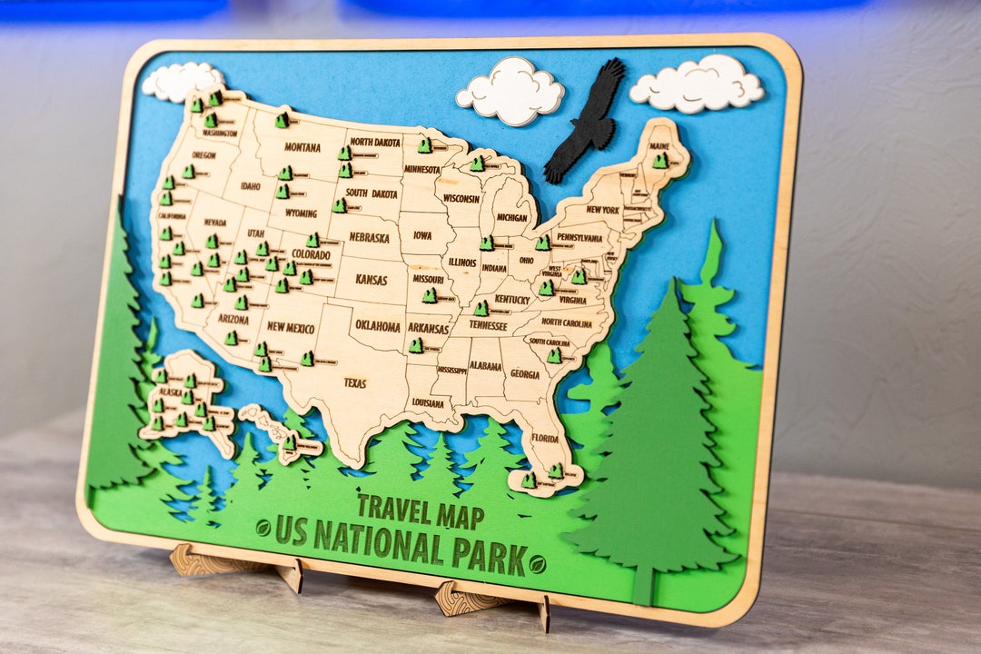 US National Park Map Pin Board - Etsy