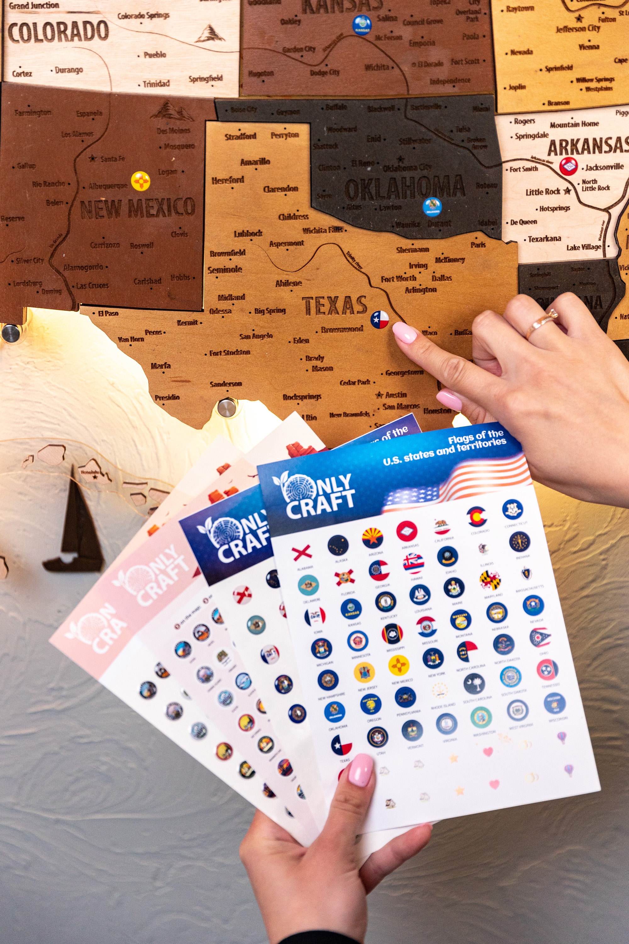 Push Pin USA Wooden Travel Map: LED Backlit Wall Decor - Etsy