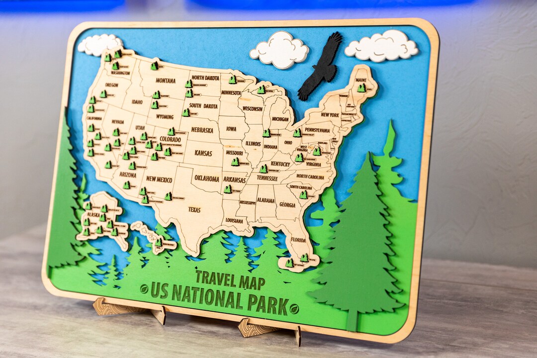 US National Park Map Board - Etsy