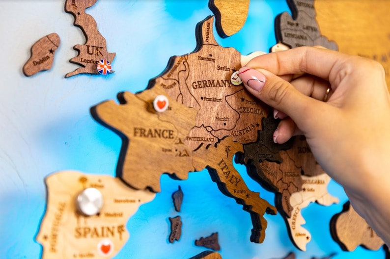 Led World Map Wood World Map Modern Home Decor Led Wall - Etsy