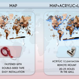 Cork Map Push Pin Travel Map, World Map Wall Art, Map of the World ...