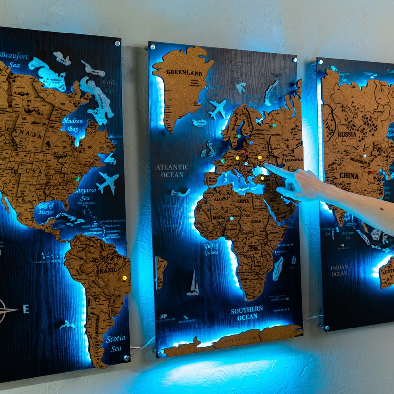 Large Wall World Map - Etsy