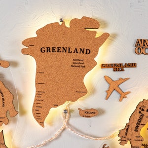 Cork World Map, Wall Map World Push Pin, Wood Cork Map Personalized ...