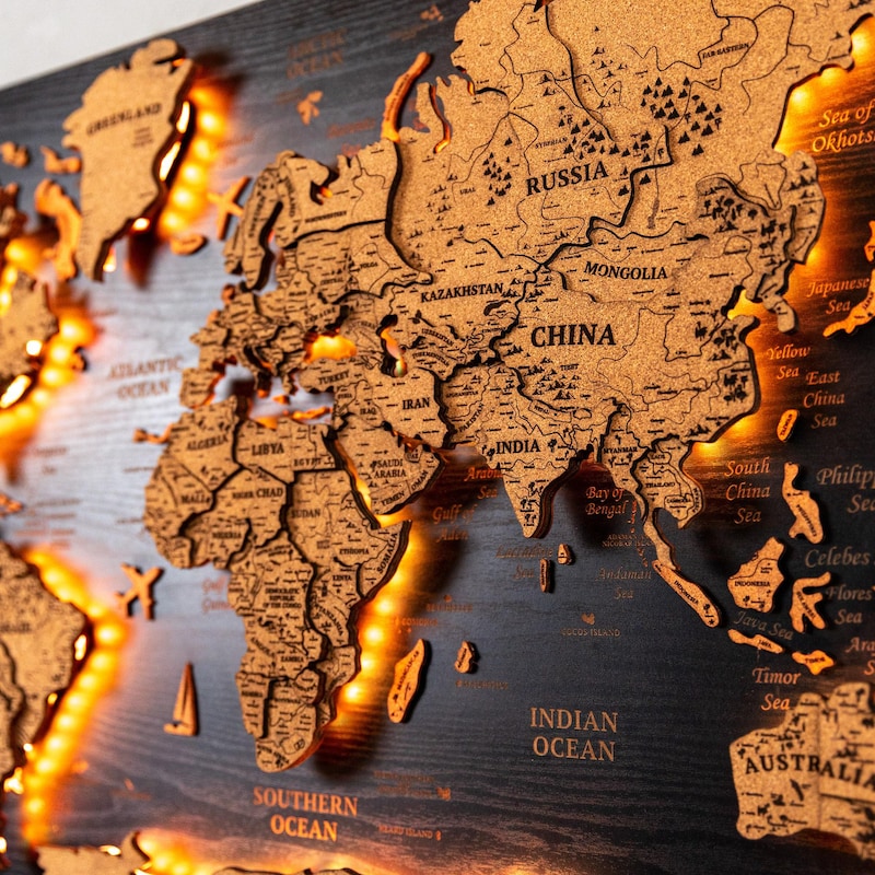 World Map Travel Board With Pins - Etsy