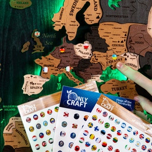 Levitating Wooden World Map, Map of the World, Led World Map, Wall ...