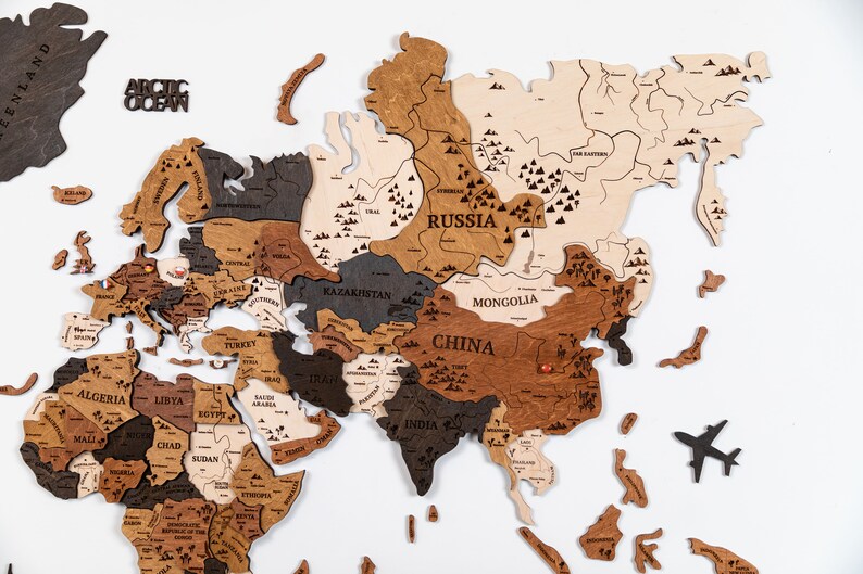 3D Wooden World Map Wall Art Wall Decor 5th Anniversary Gift - Etsy