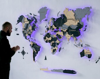 Led World Map | Etsy