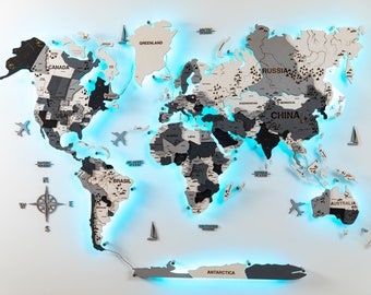 Led World Map - Etsy