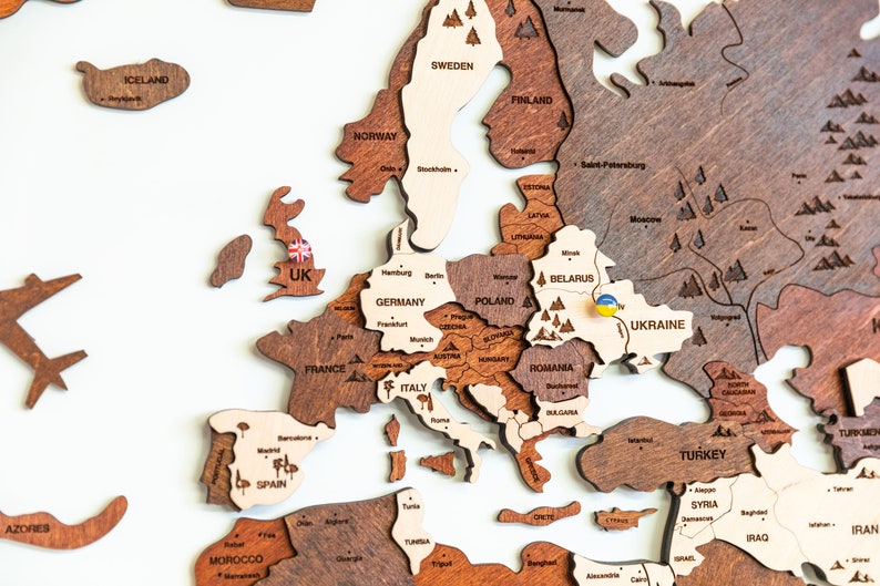 3D Wooden World Map Wall Art World Map the Wood Wall Decor - Etsy