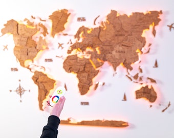 Wooden Map Backlight - Etsy