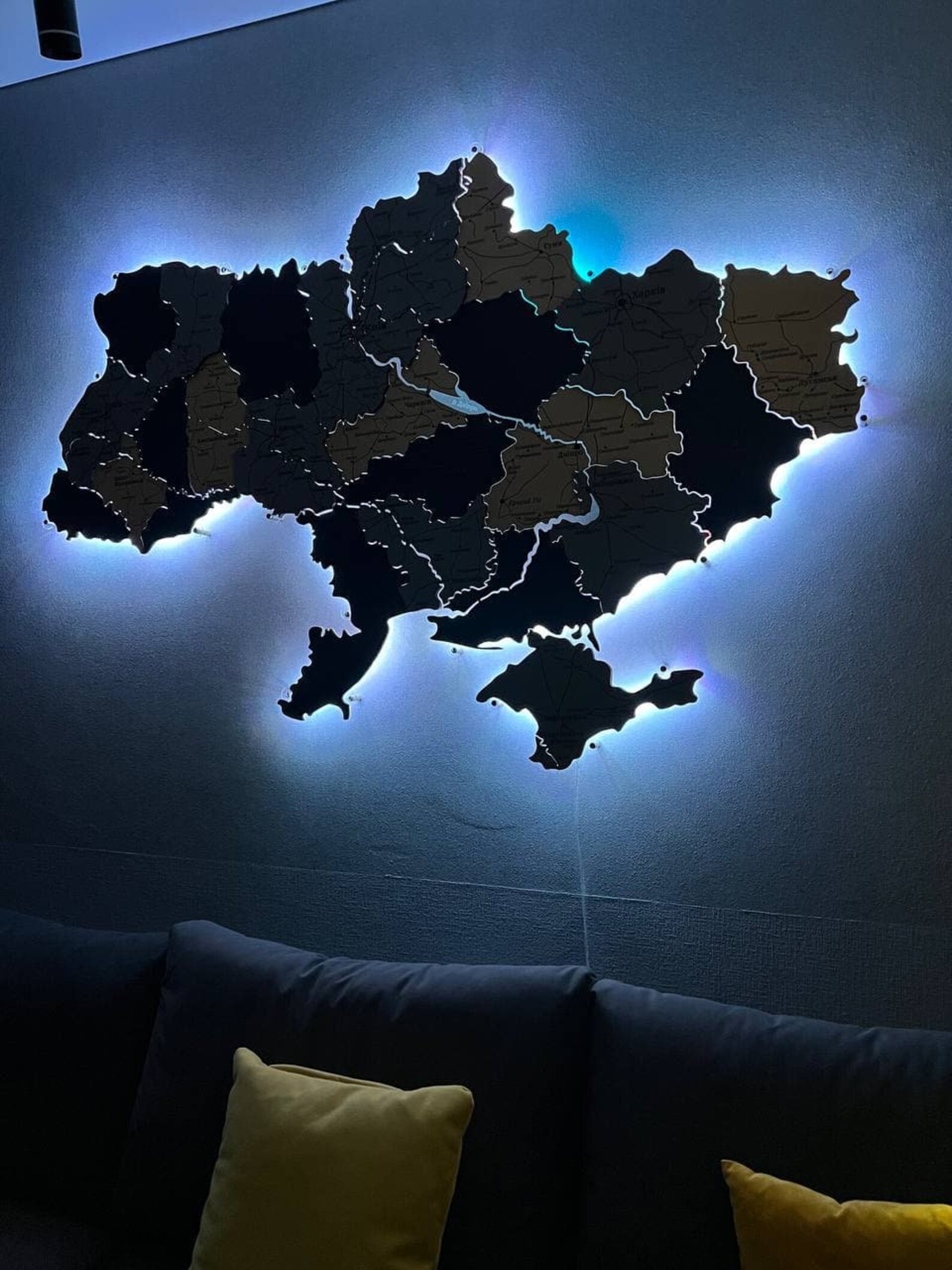 LED Ukraine Map, Wooden Wall Decor, Personalized Gift - Etsy