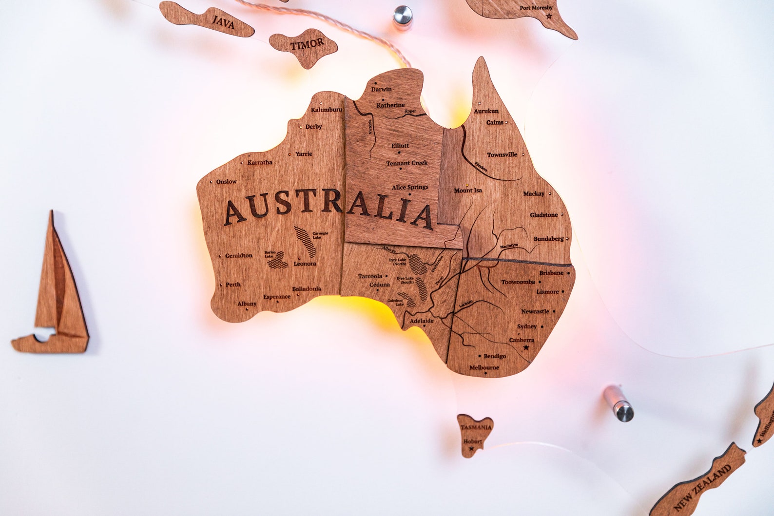 Wall Decor Led 3D World Map 5th Anniversary Gift Map of the - Etsy