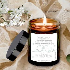 Friendship Scented Candle Gift / I Feel so Lucky My Friend is You ...