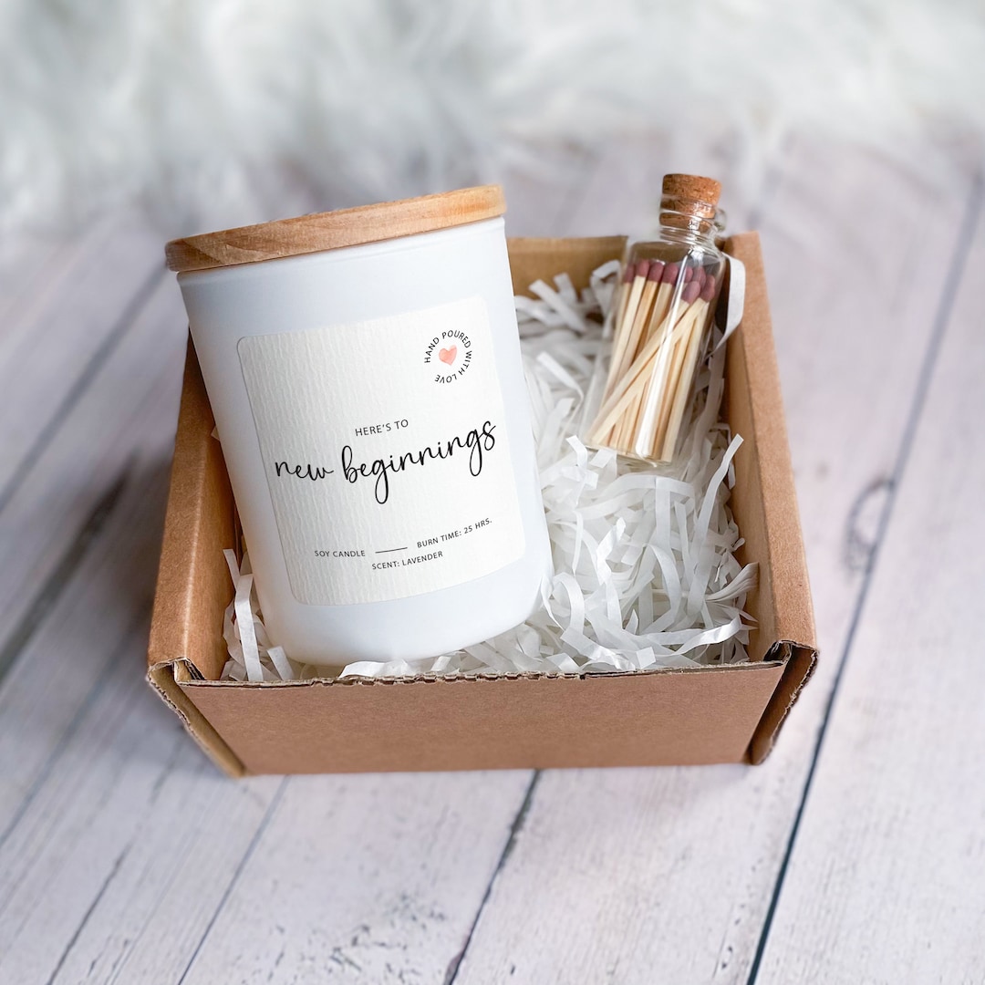Here's to New Beginnings Scented Candle Gift Set Gift for New Job Gift ...