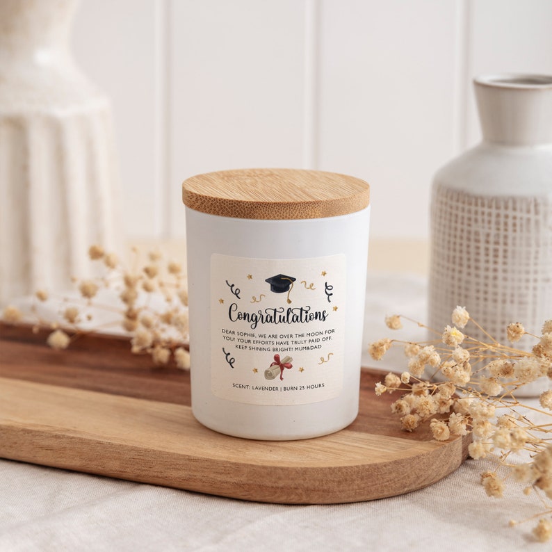Congratulations on Your Graduation Scented Candle With Text University ...