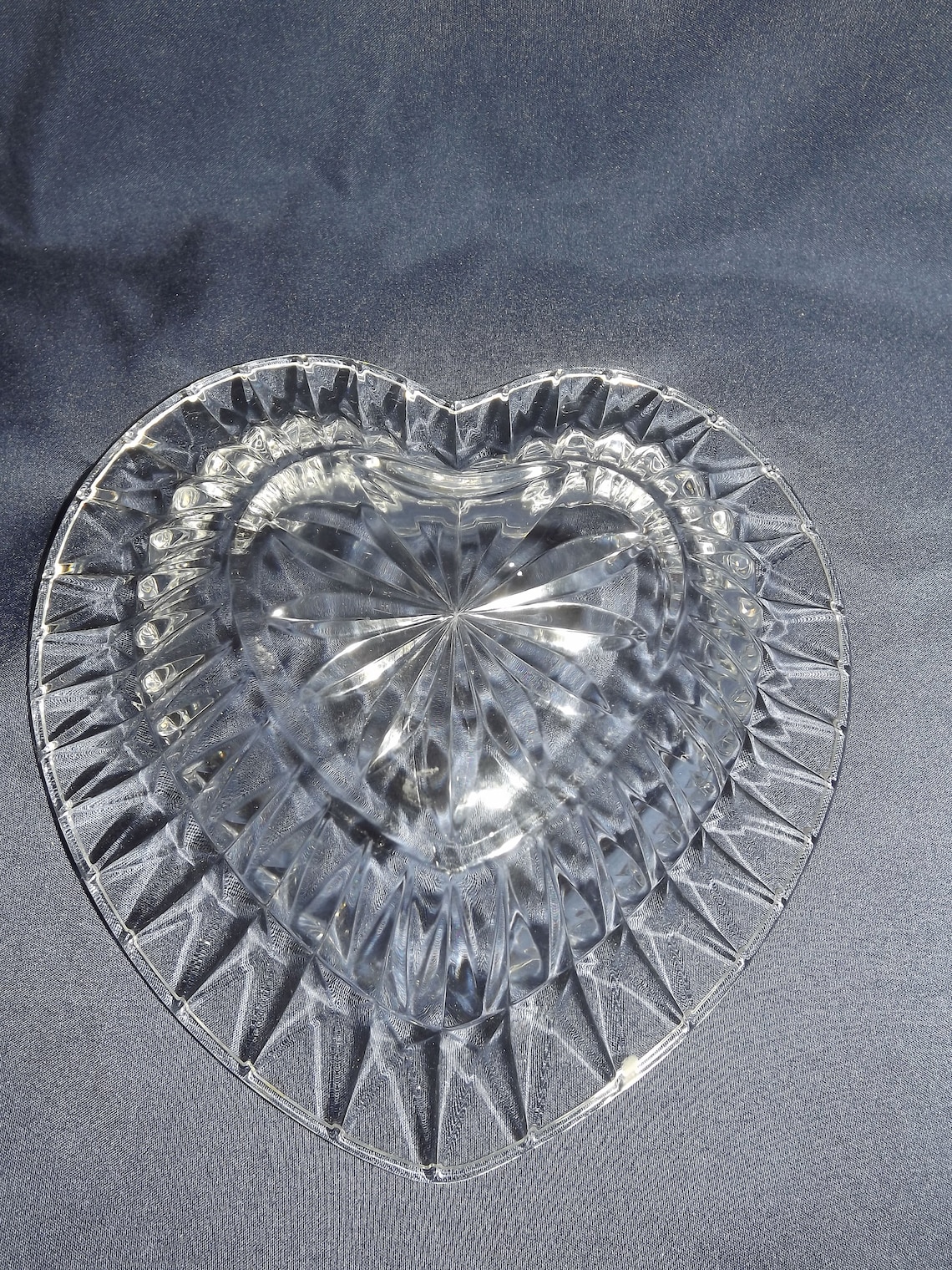 Mikasa Crystal Clear Heavy Glass Heart Shaped Candy Dish "desire ...