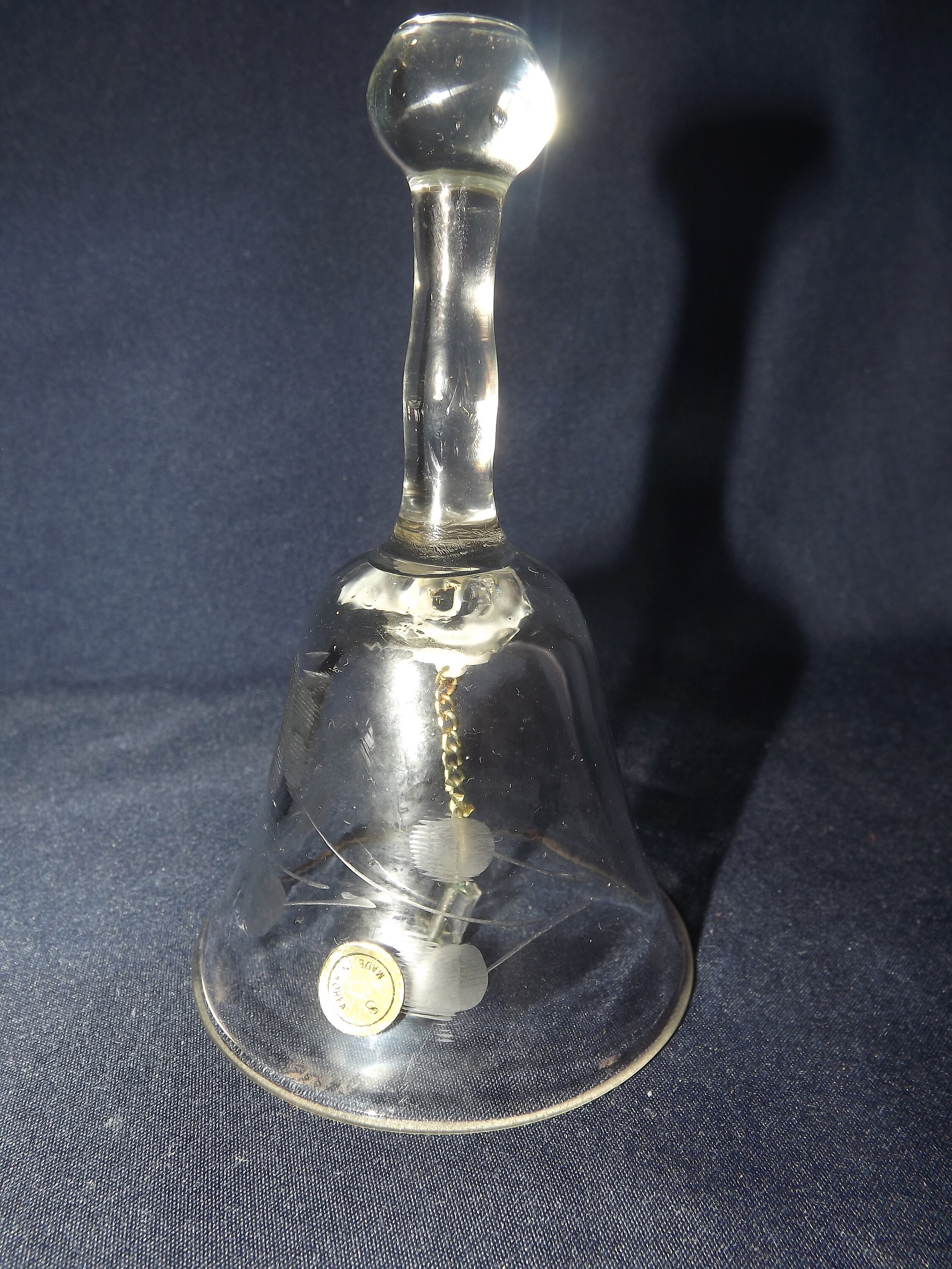 Vintage Clear Glass Bell With Etched Flower Pattern - Etsy