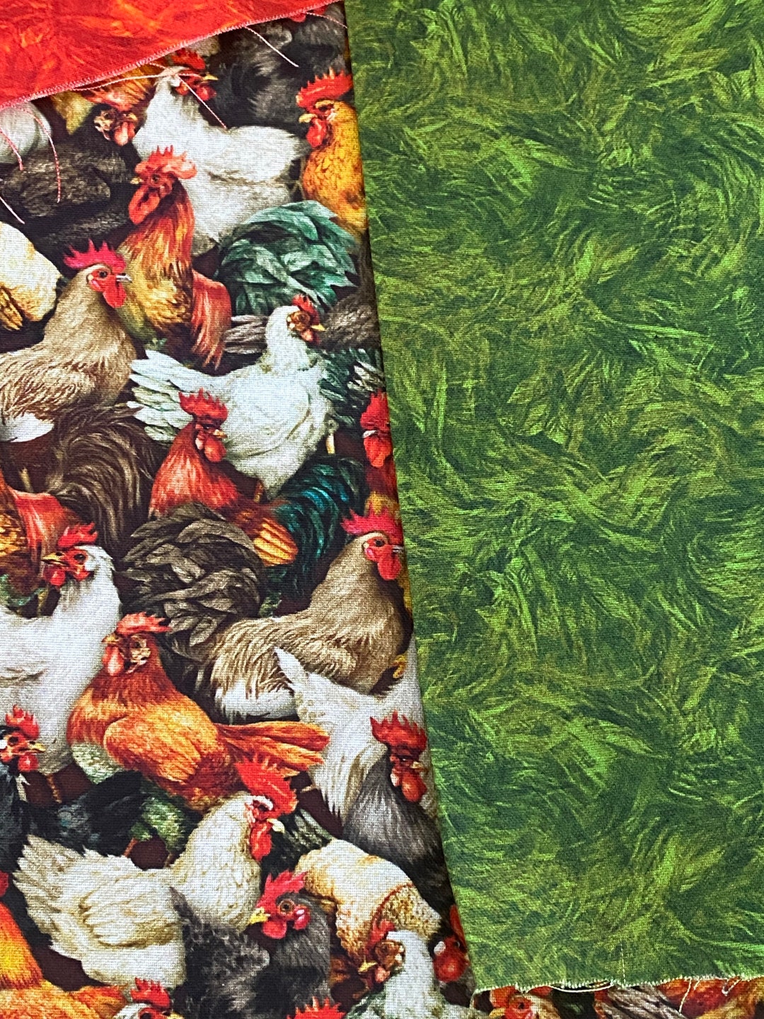 Lay an Egg Huhn Strohhalm grün oder rot 100% Quilt Baumwollstoff ...