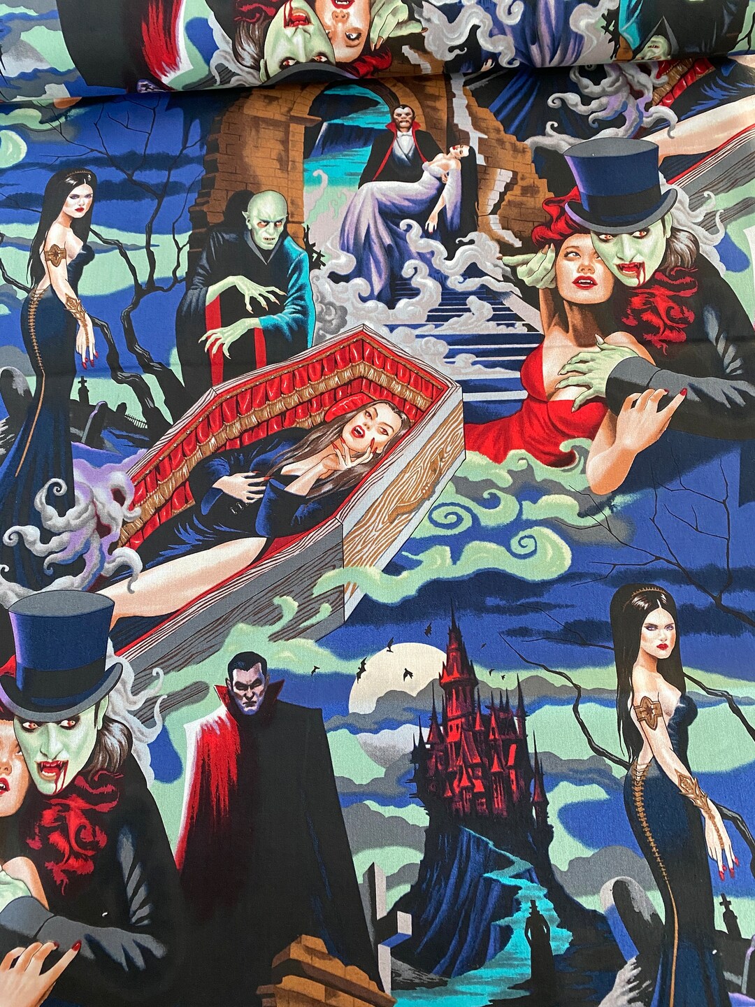 Alexander Henry Night of the Vampire midnight Tone is 100% Cotton ...