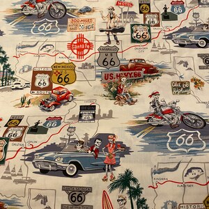 Alexander Henry Memories of Route 66 tea Dye is 100% Cotton Fabric by a ...