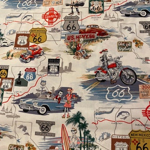 Alexander Henry Memories of Route 66 tea Dye is 100% Cotton Fabric by a ...