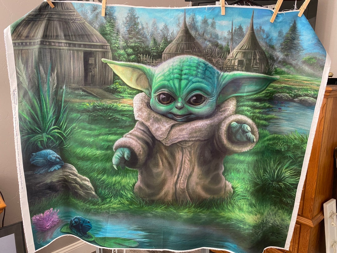 Mandalorian Child's Play Baby Yoda, Grogu Panel 42 X 35 is 100% Cotton ...