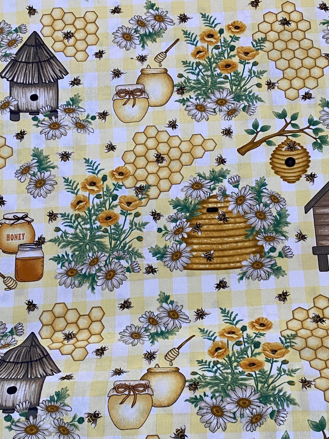 Bee All You Can Bee (bee Hive) - Cotton Fabric by the Yard. Perfect for ...