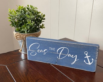 Seas the Day Wood Sign - Etsy